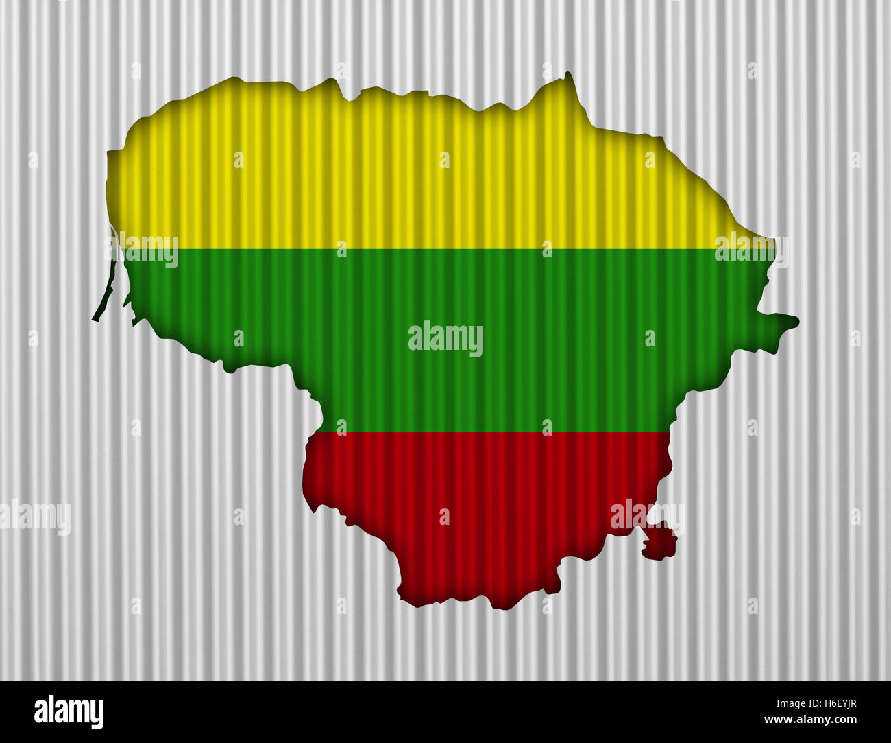 Map and flag of Lithuania on corrugated iron Stock Photo - Alamy