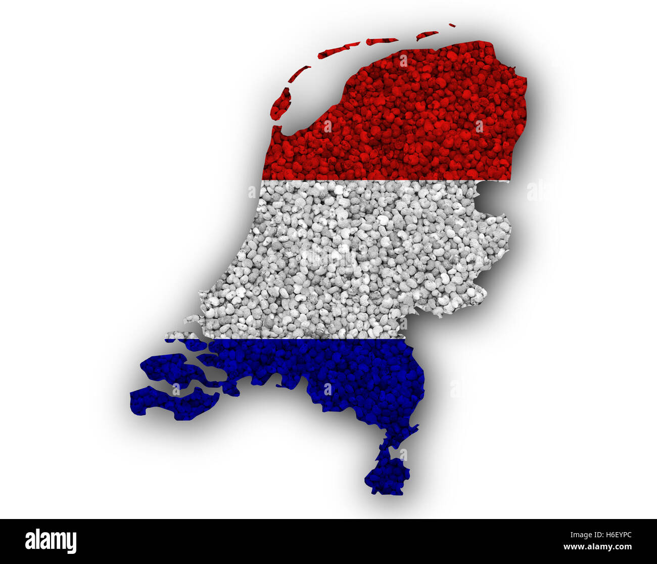 Map and flag of the Netherlands on poppy seeds Stock Photo - Alamy