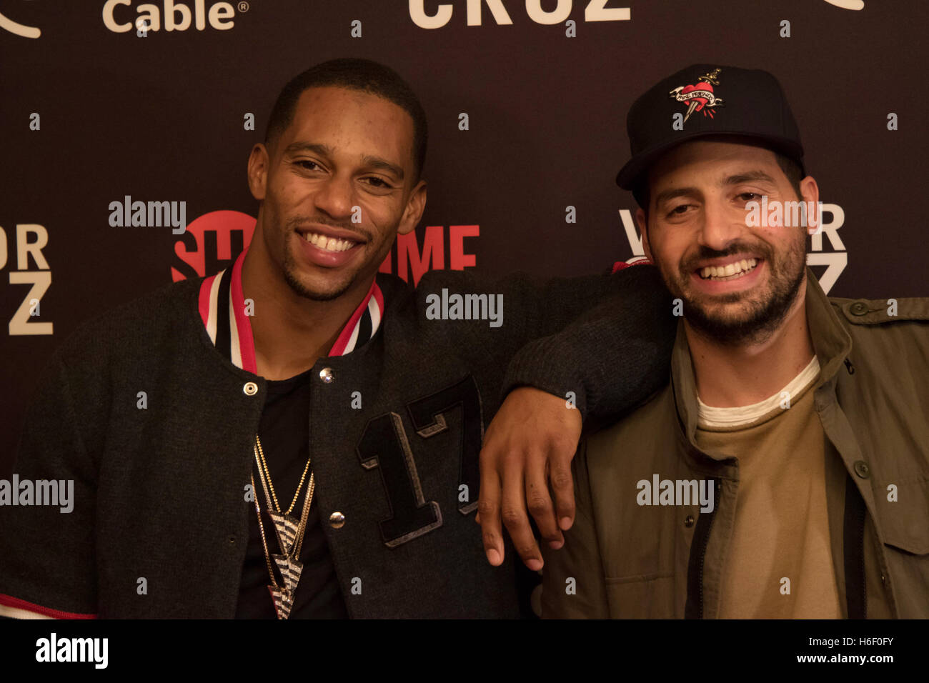 Victor Cruz (L) and Ronnie Fieg attend 'I Am A Giant: Victor Cruz' New ...