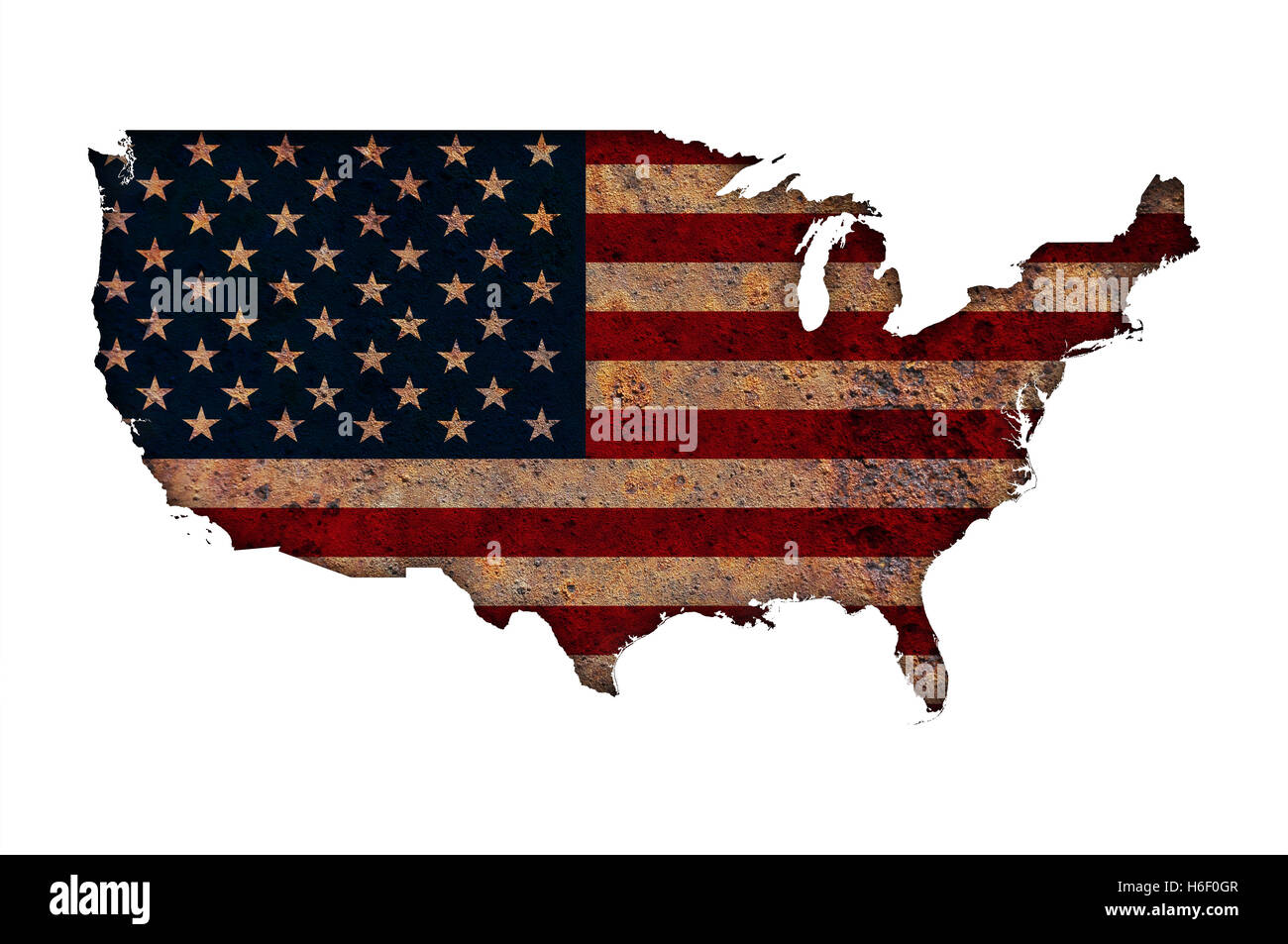 Us flag on rusty metal hi-res stock photography and images - Alamy