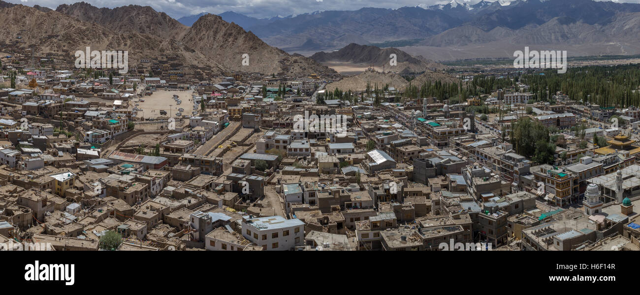 View of leh city from leh palace hi-res stock photography and images ...