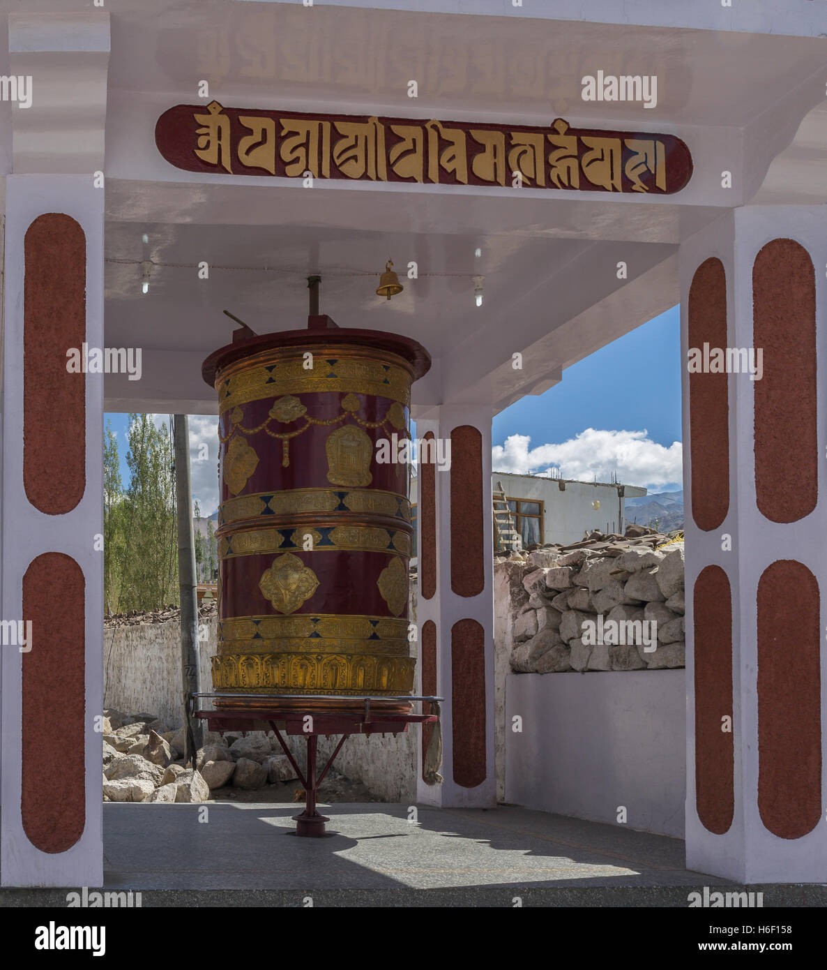 Large Prayer wheel in the centre of Leh Stock Photo - Alamy
