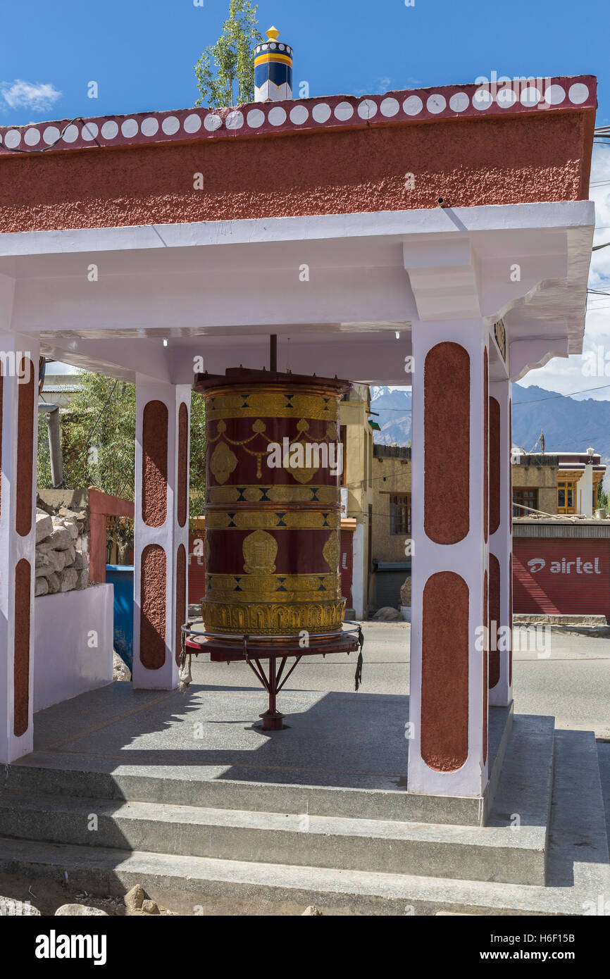 Large Prayer wheel in the centre of Leh Stock Photo - Alamy