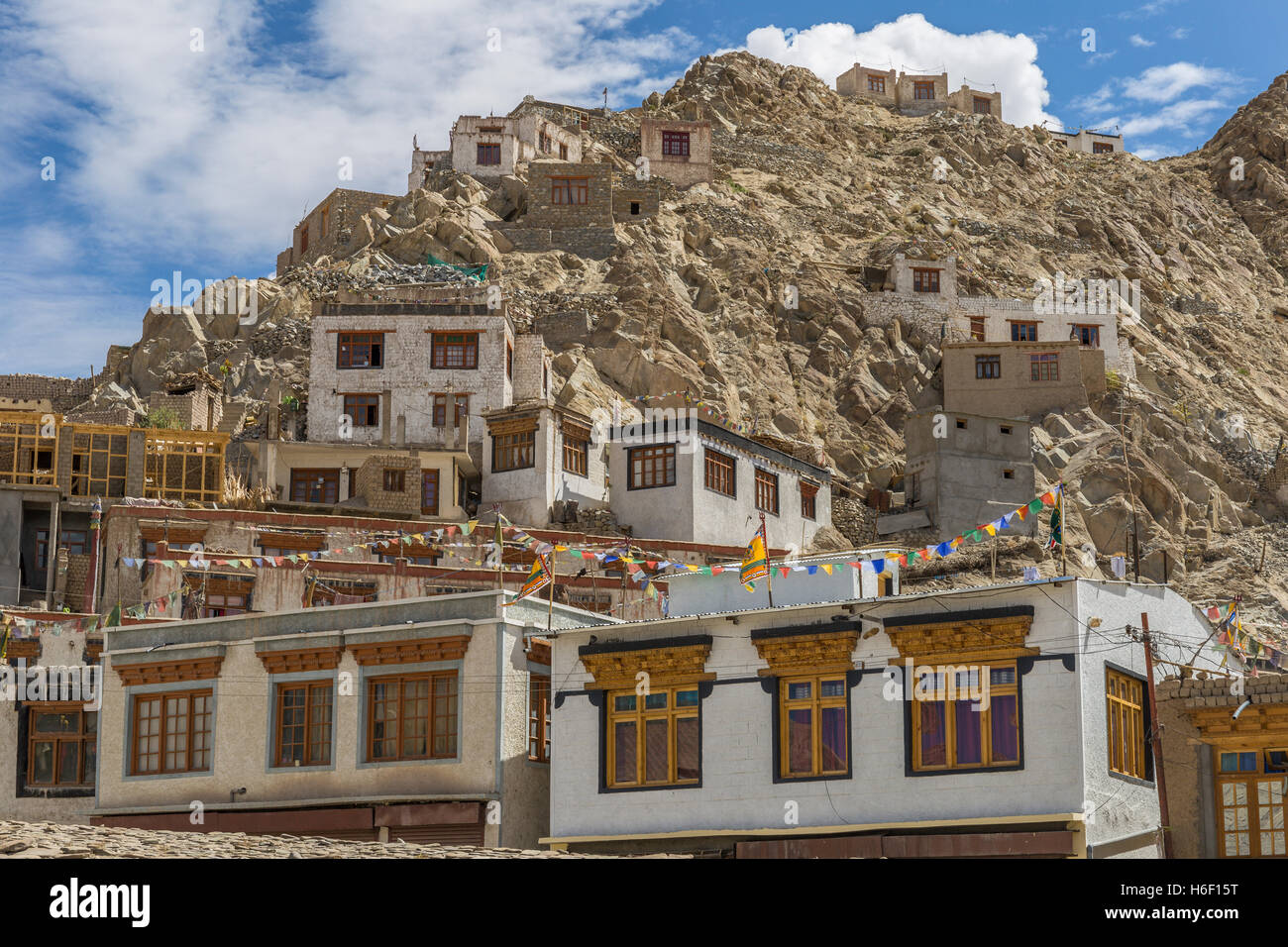 Leh is built on the side of hills. Sometimes the houses appear to be ...