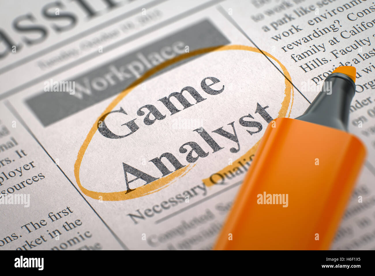 Game Analyst Wanted. 3D Stock Photo - Alamy