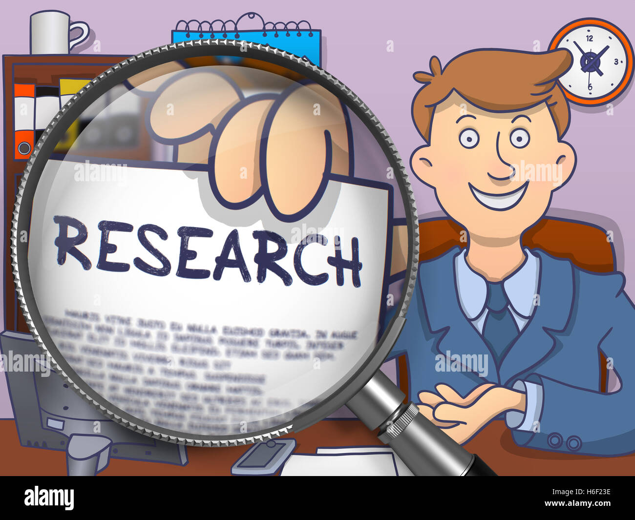 Research through Lens. Doodle Concept Stock Photo - Alamy