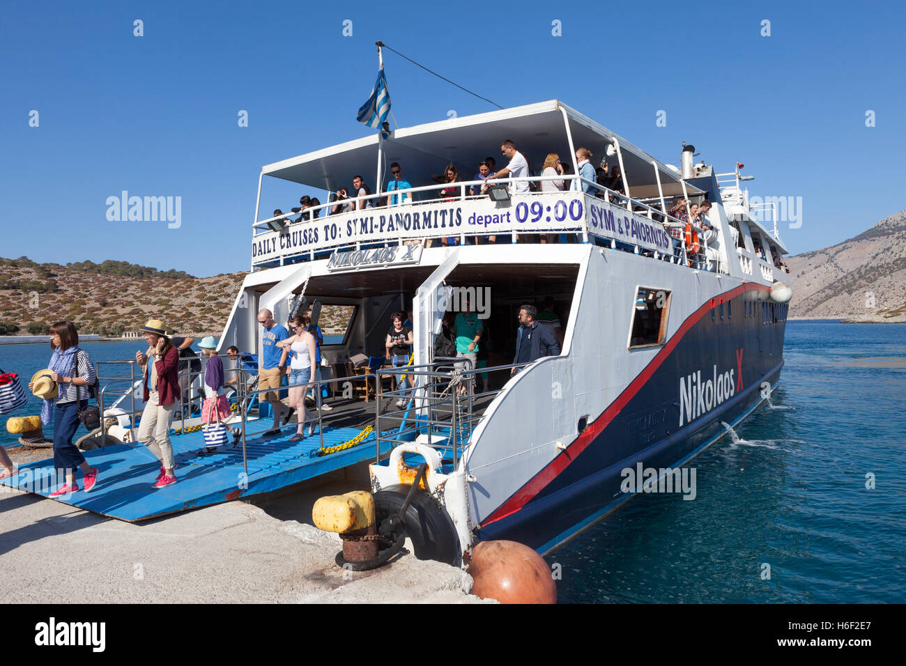 Large passenger ferry at Rodos port Stock Photo - Alamy