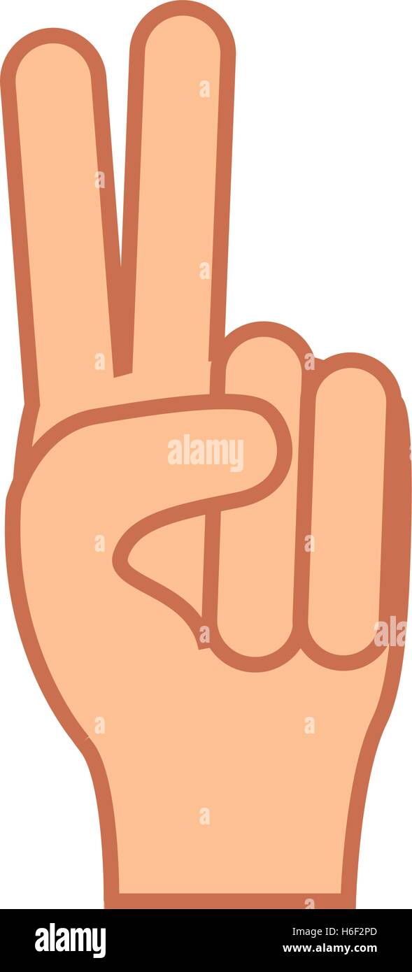 counting two hand gesture icon image vector illustration design Stock ...