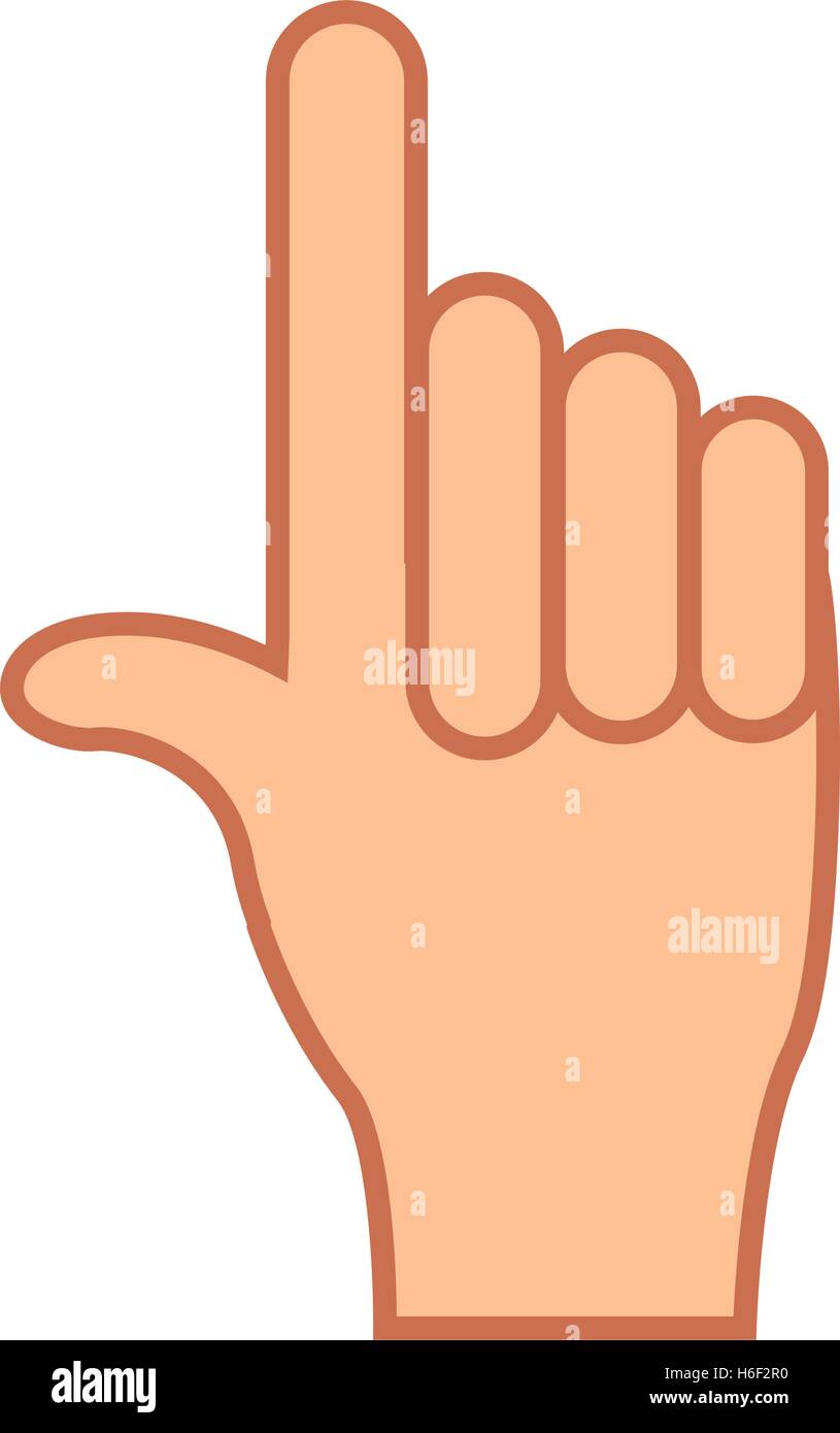 index finger up hand gesture icon image vector illustration design ...