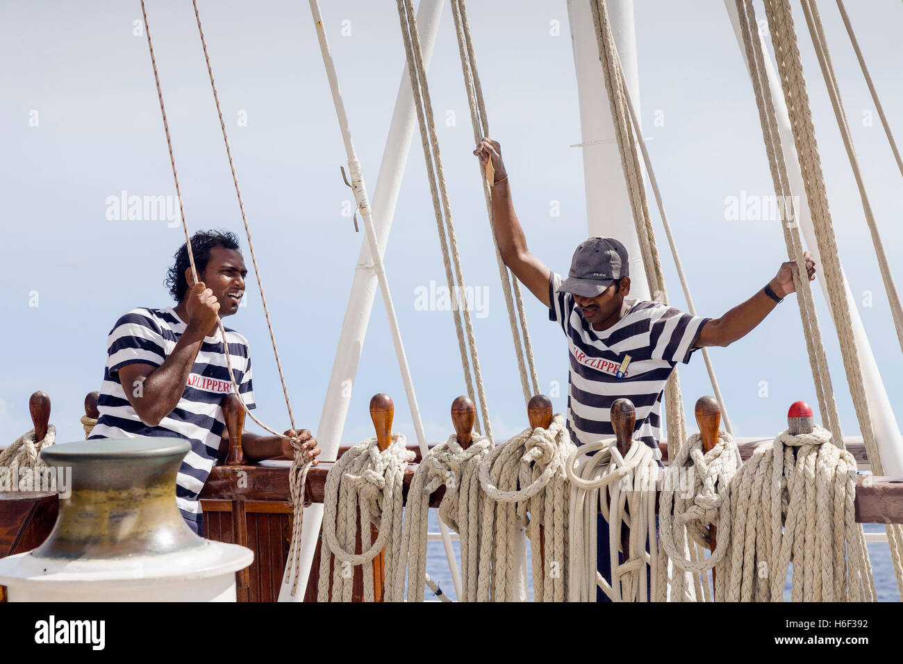 Able seamen on sailing-ship Stock Photo - Alamy