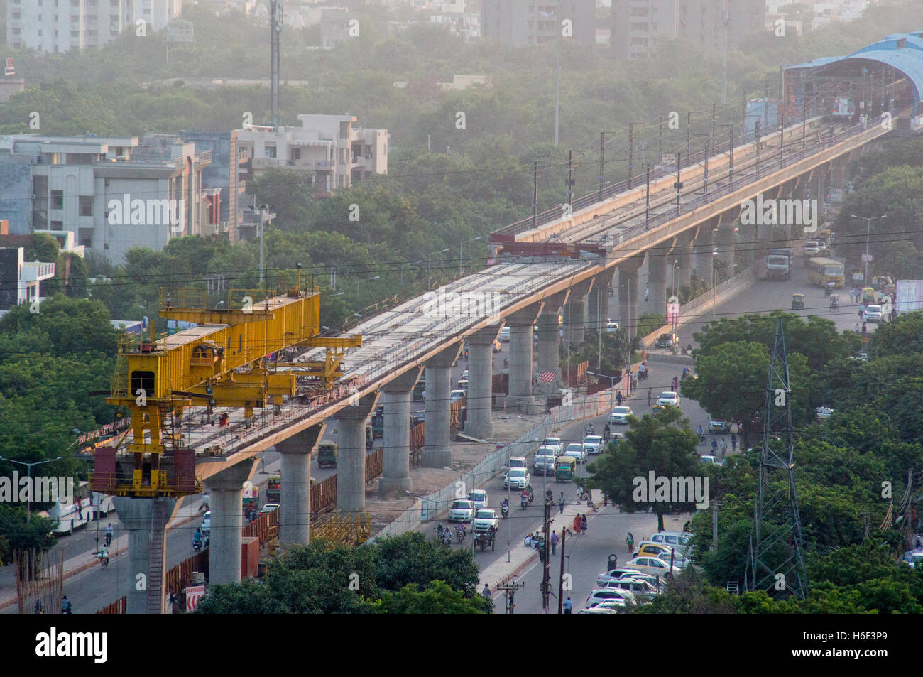 Metro construction in Noida Delhi India Stock Photo - Alamy