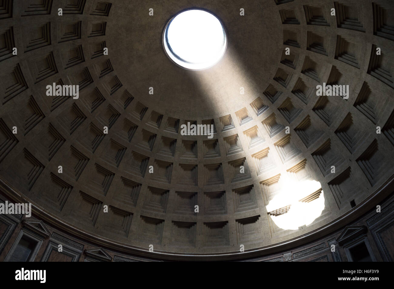 Dome of the Pantheon (Rome) with a ray of light Stock Photo - Alamy