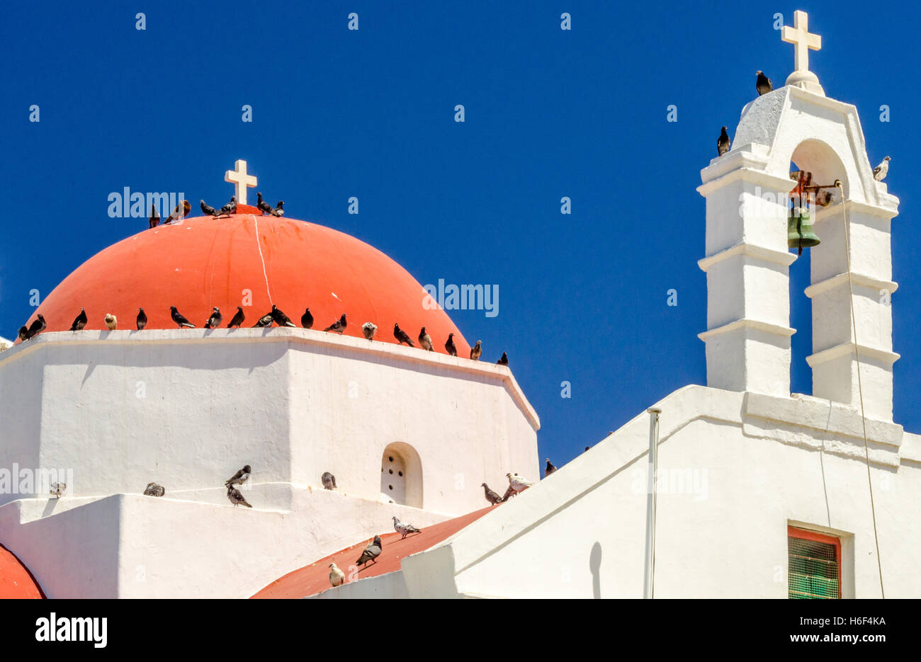Mykonos red dome church hi-res stock photography and images - Alamy