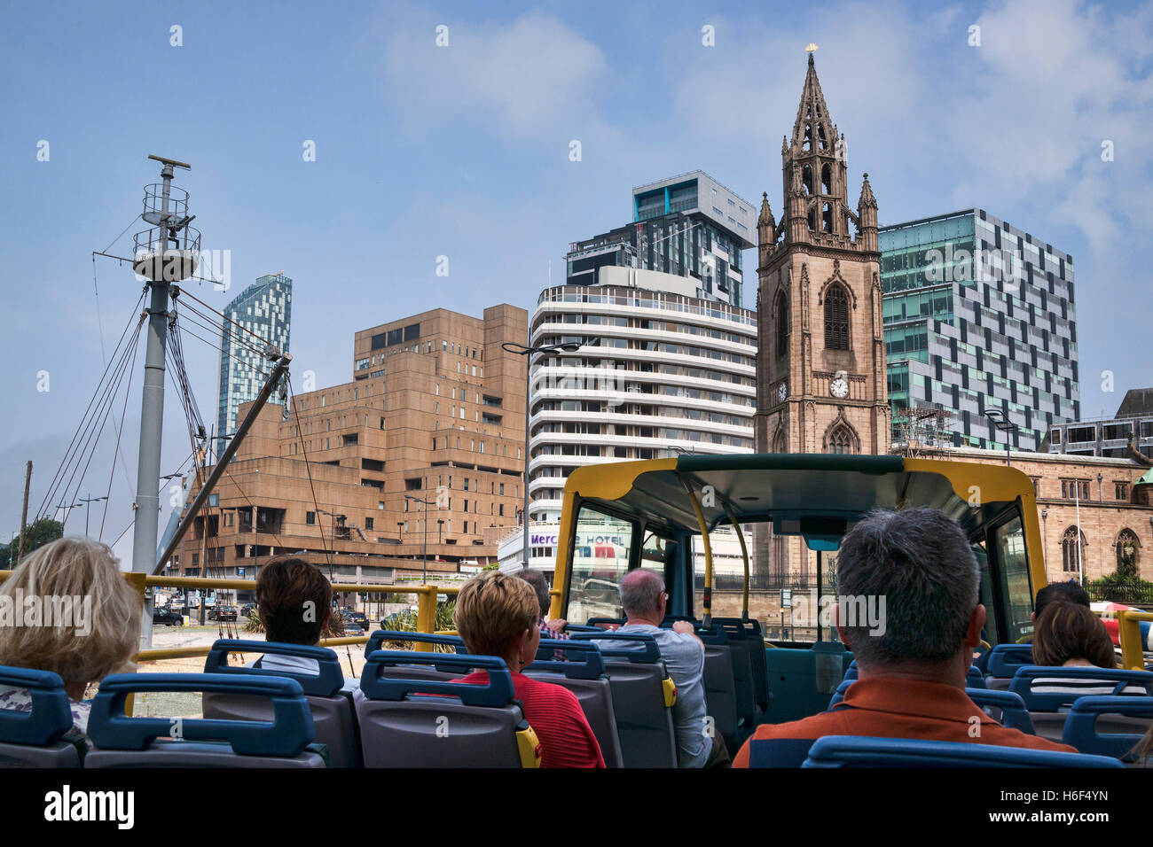 Promenade from city tour bus, Liverpool, Merseyside, England; UK Stock ...