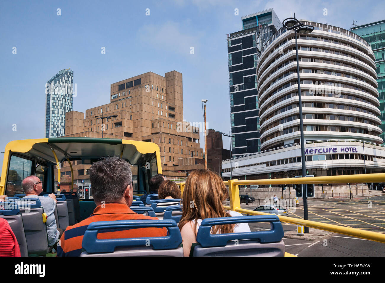 Promenade from city tour bus, Liverpool, Merseyside, England; UK Stock ...