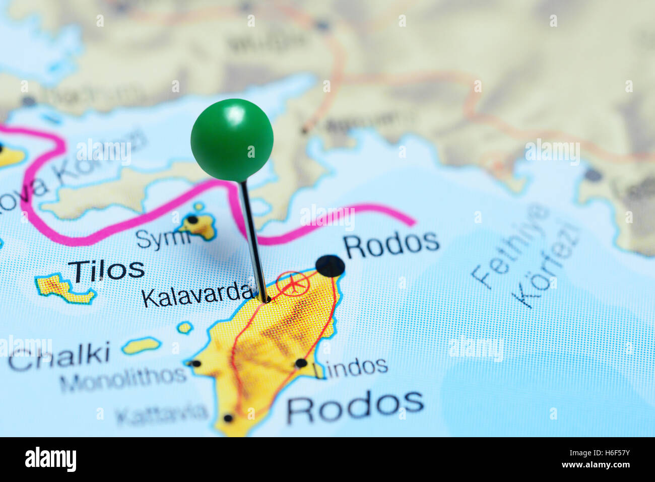 Kalavarda pinned on a map of Greece Stock Photo - Alamy