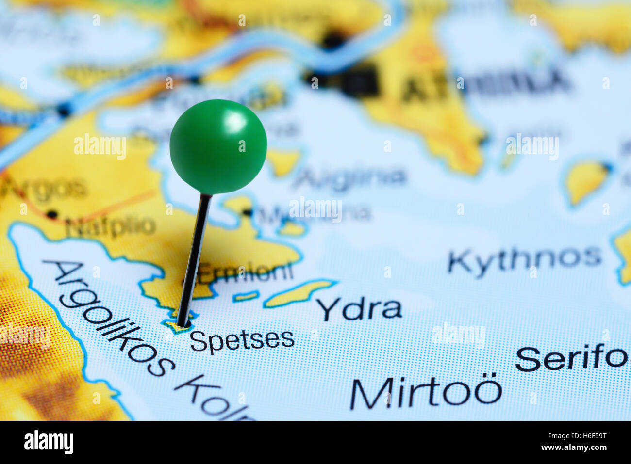 Spetses map hi-res stock photography and images - Alamy