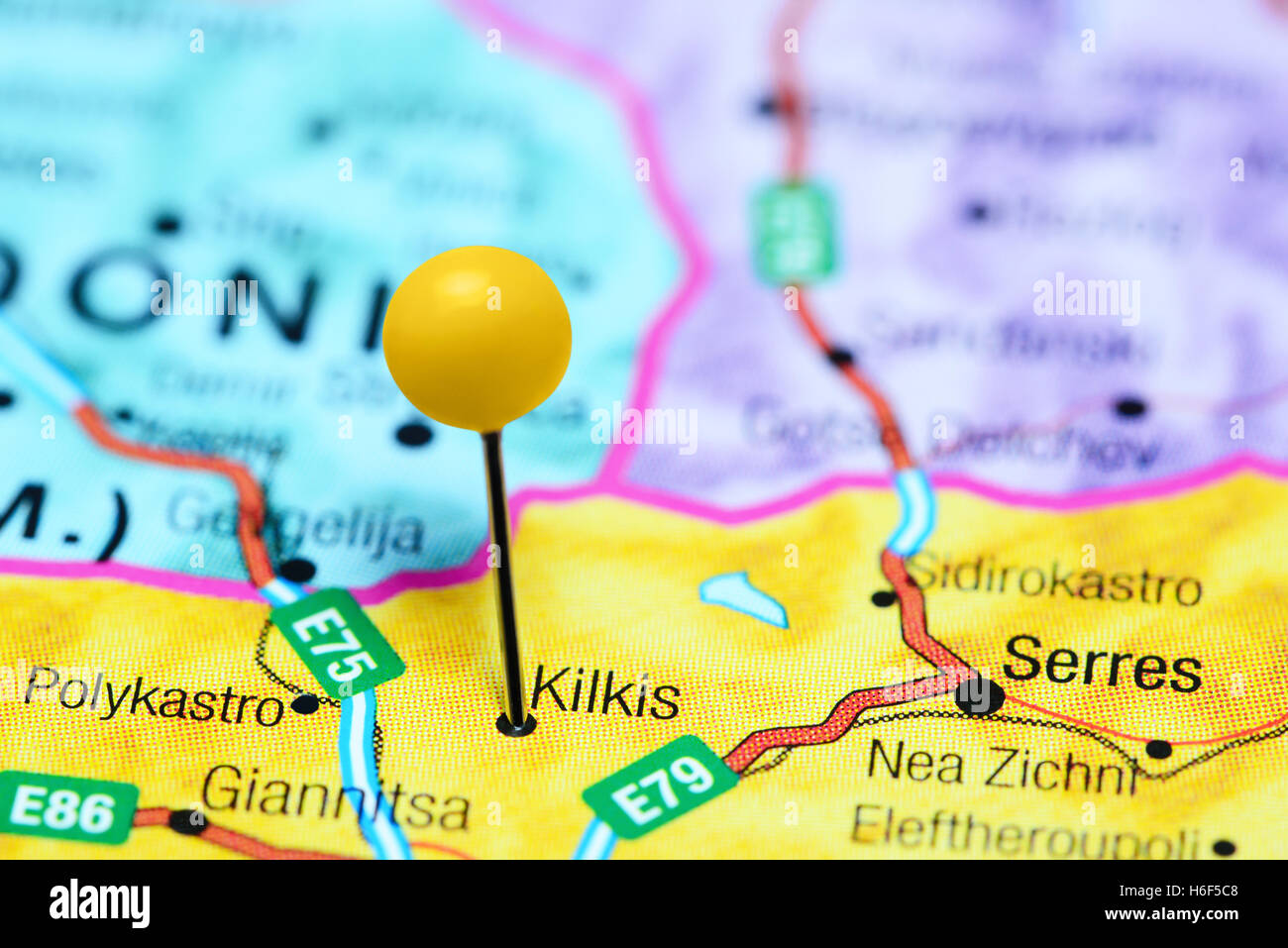 Kilkis pinned on a map of Greece Stock Photo - Alamy