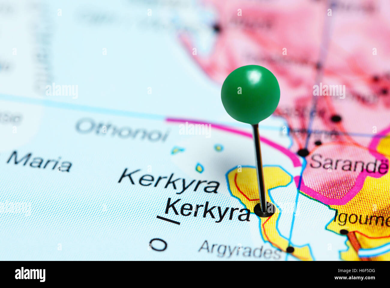 Kerkyra map hi-res stock photography and images - Alamy