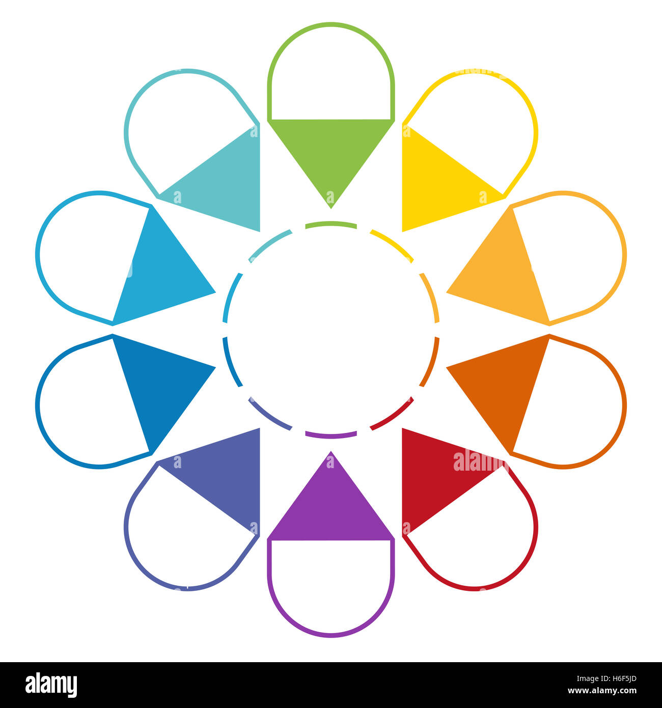 Infographic 10 Positions. Color Arrows arranged in circle, pointing ...