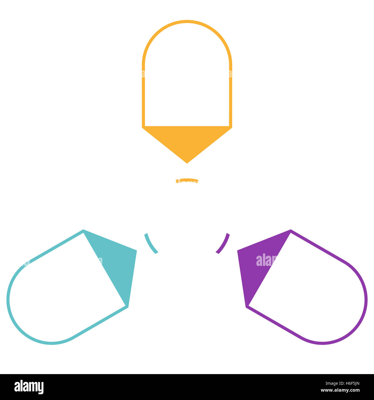 Infographic 3 Positions. Color Arrows arranged in circle, pointing ...