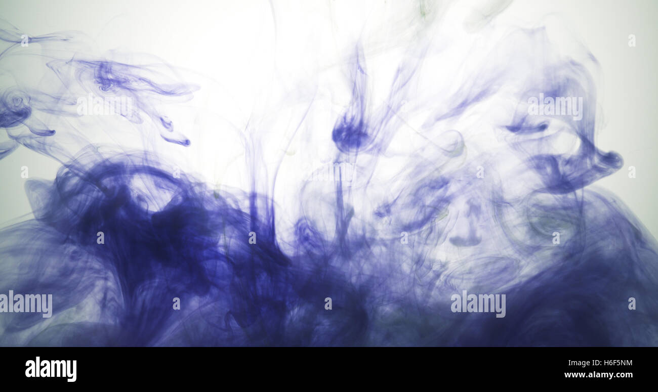 blue watercolor paint in water Stock Photo - Alamy