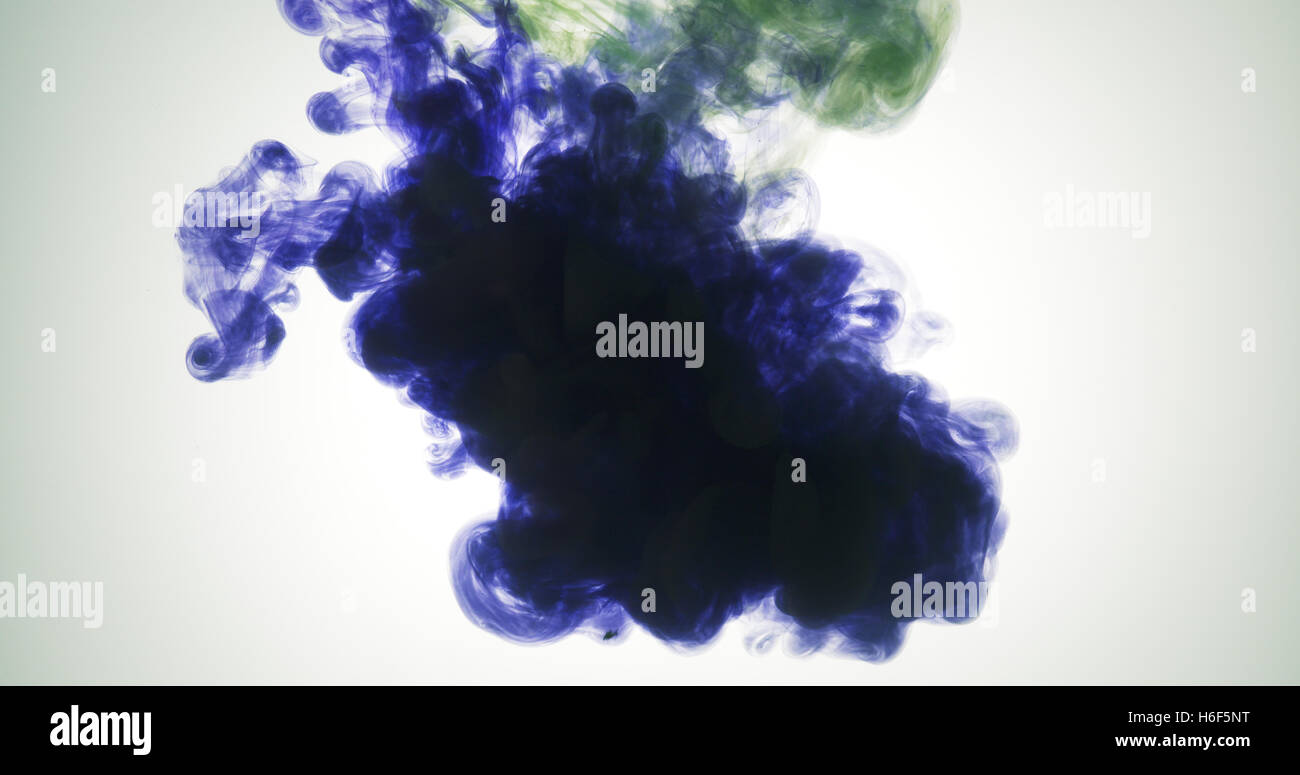 blue watercolor paint in water Stock Photo - Alamy