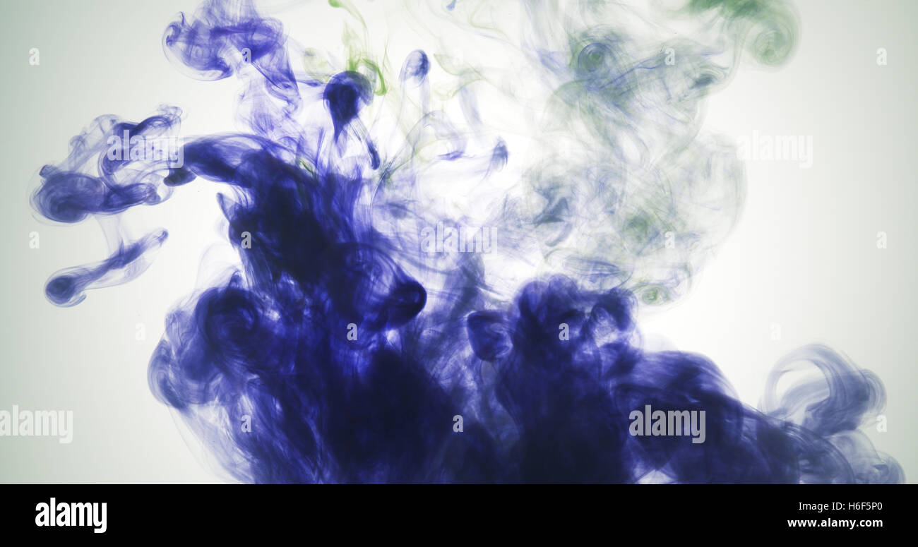 blue watercolor paint in water Stock Photo - Alamy