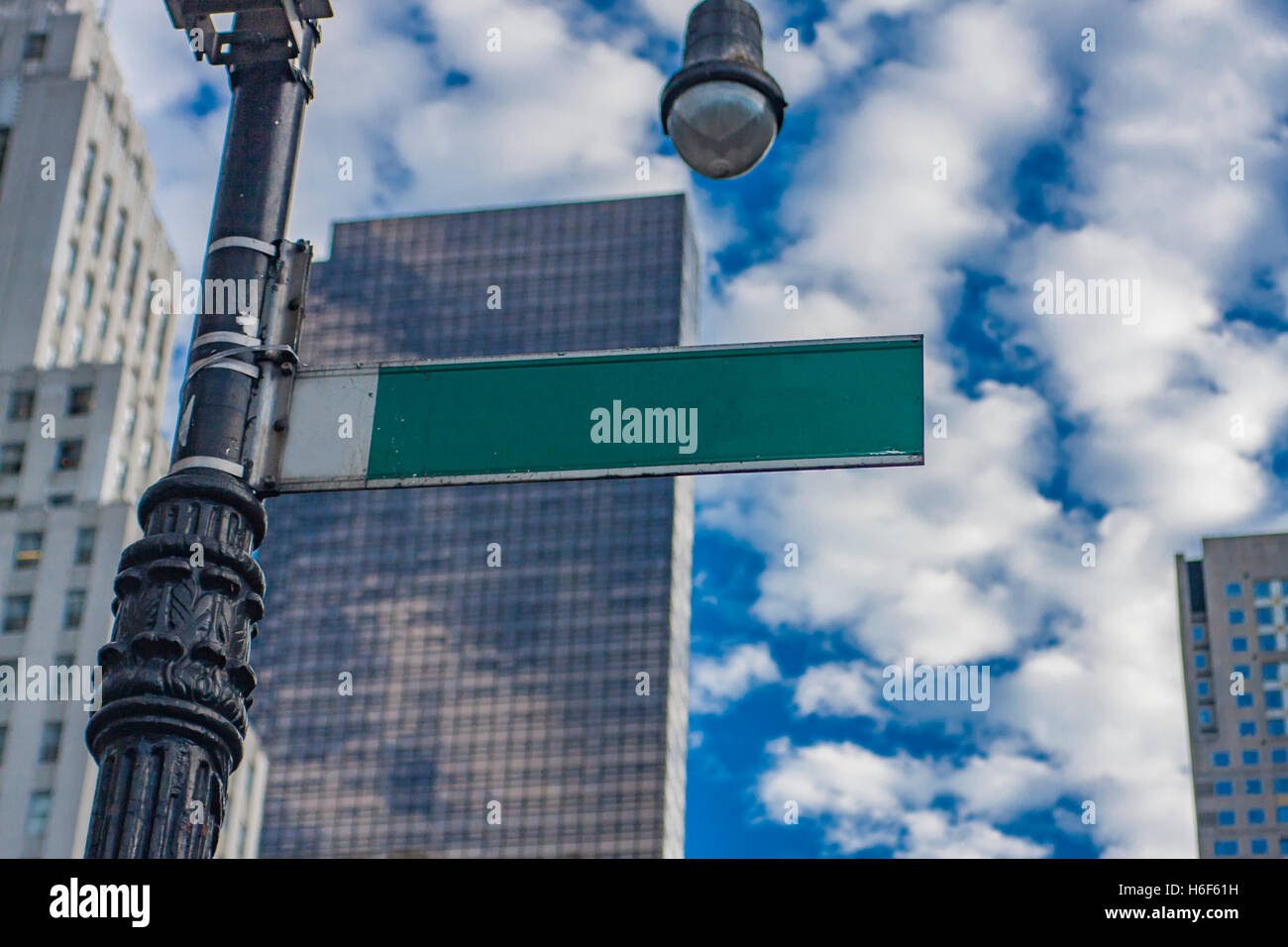 Empty street sign on the street of New York City Stock Photo - Alamy
