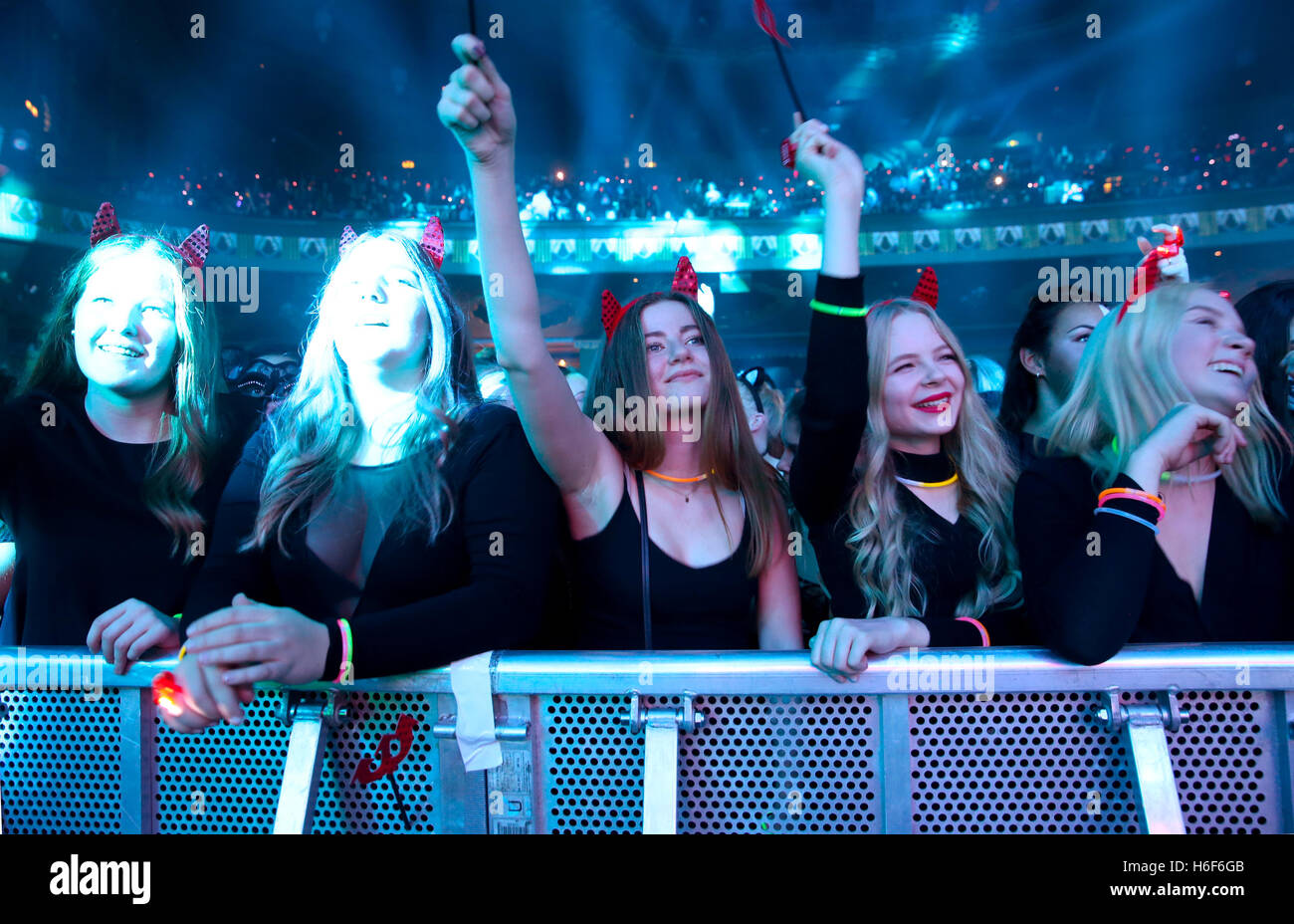 Members of the crowd in fancy dress during Capital FM's Monster Mash Up ...