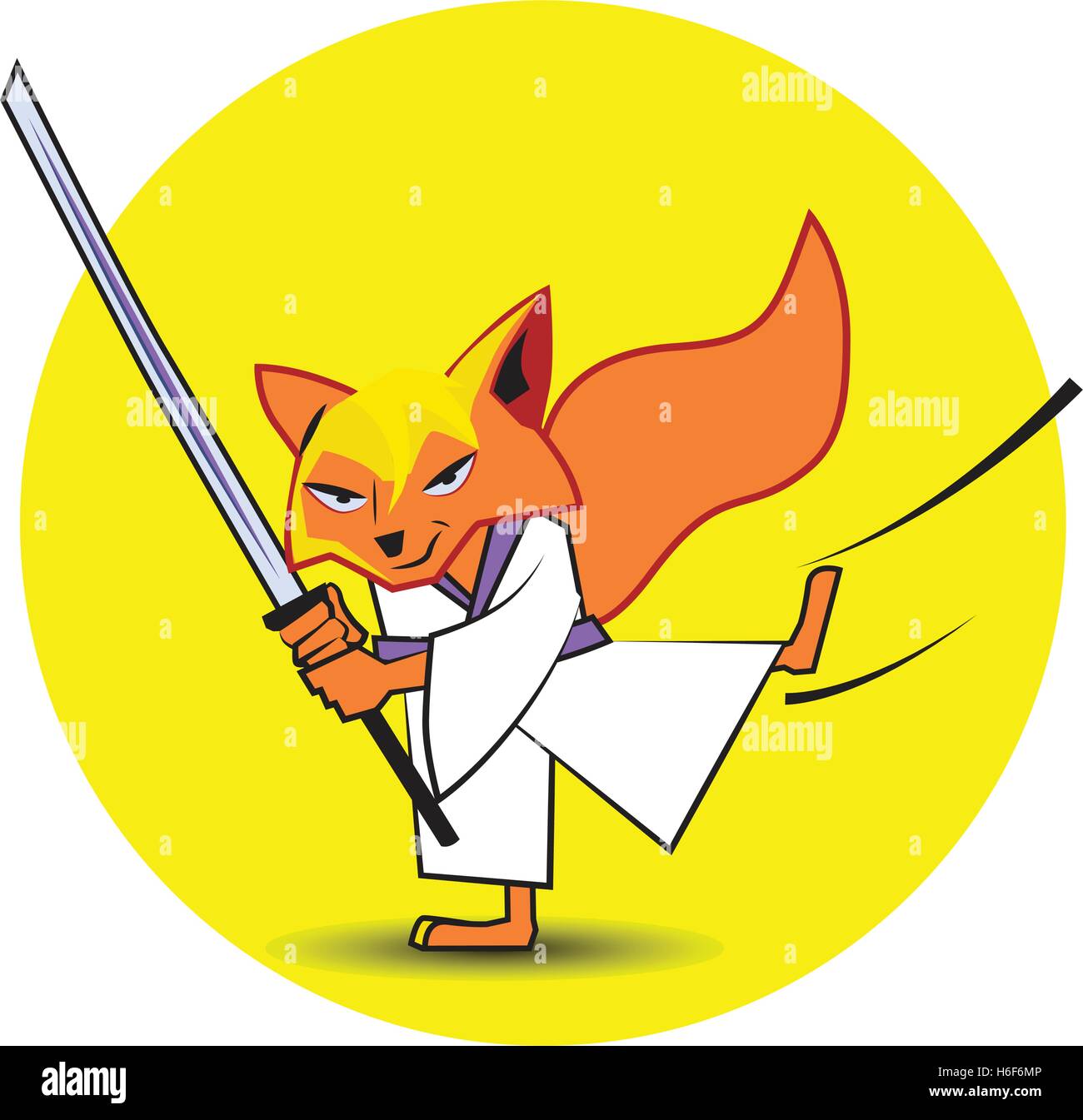 Ninja Fox Character Design Stock Vector Image & Art - Alamy