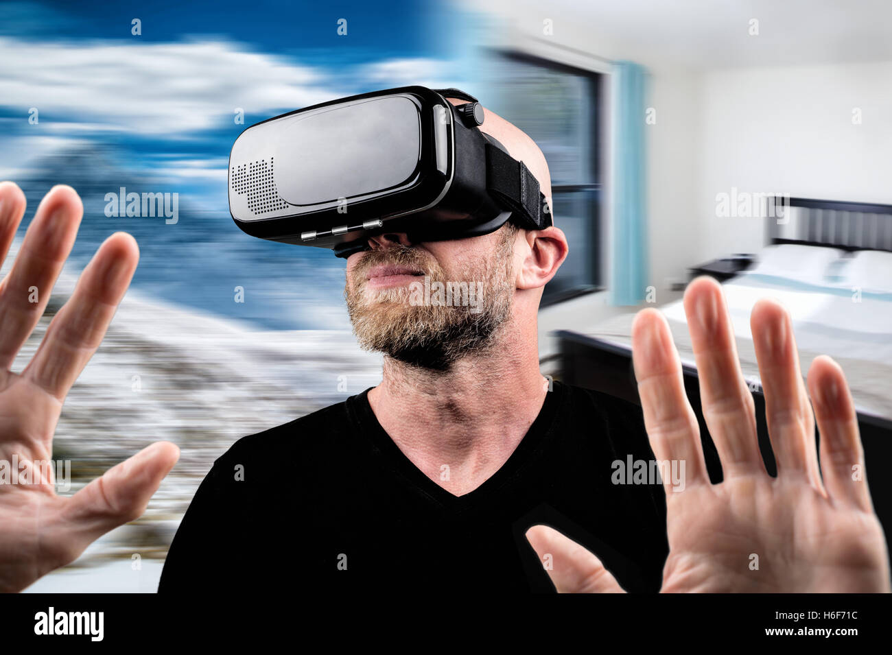 Reality virtual man hands hi-res stock photography and images - Alamy
