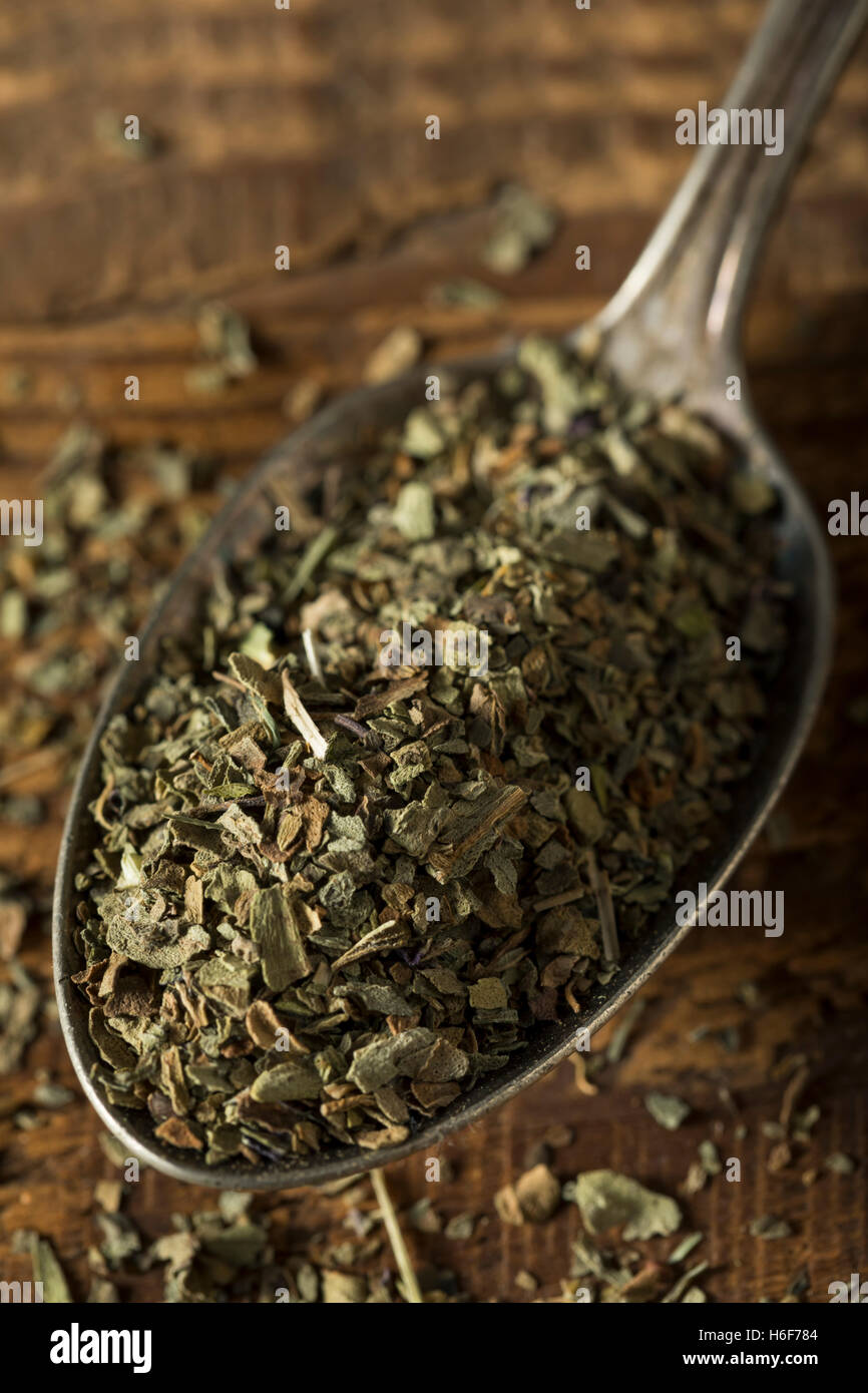 Raw Organic Dry Basil Seasoning in a Bowl Stock Photo - Alamy