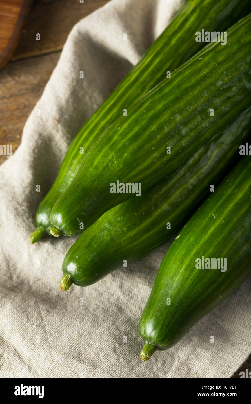 Raw Green Organic European Cucumbers Ready to Eat Stock Photo - Alamy
