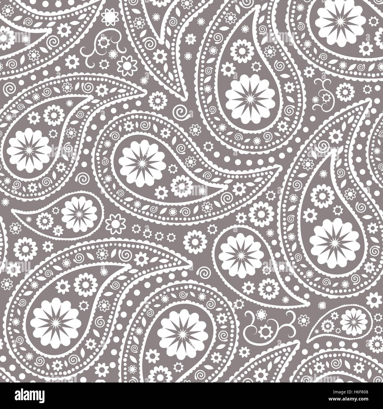 Seamless Paisley background. Elegant Hand Drawn vector pattern Stock ...