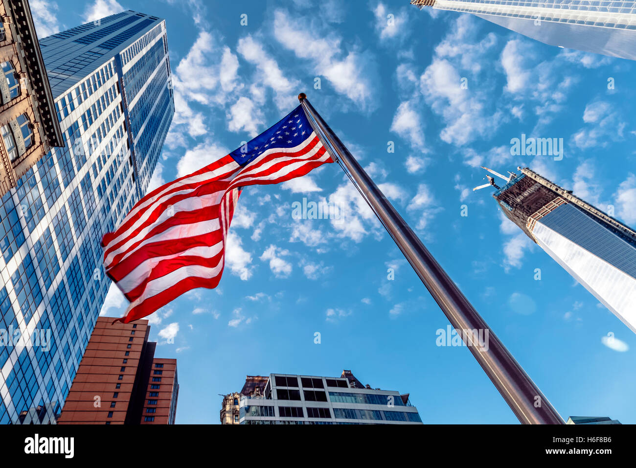 American flag fluttering hi-res stock photography and images - Alamy