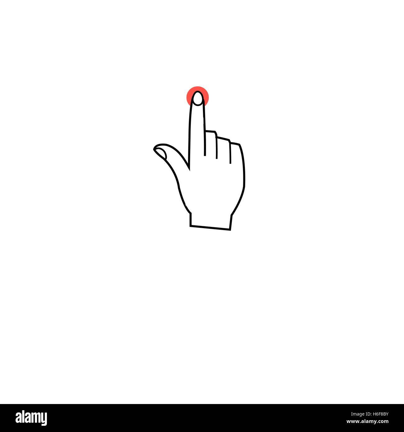 Vector symbol of hand presses the button Stock Vector Image & Art - Alamy