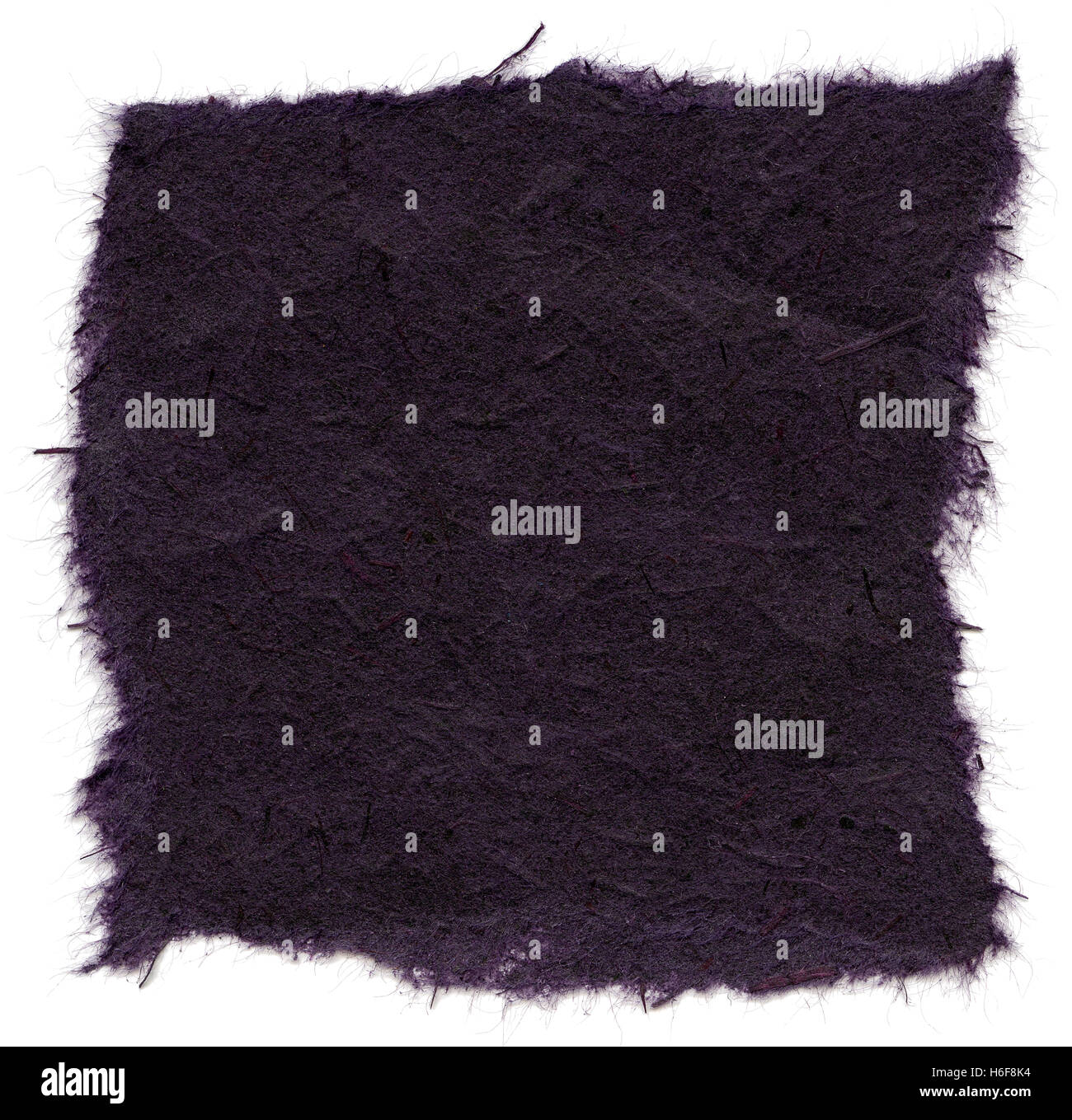 Texture of deep purple rice paper with torn edges. Isolated on white ...