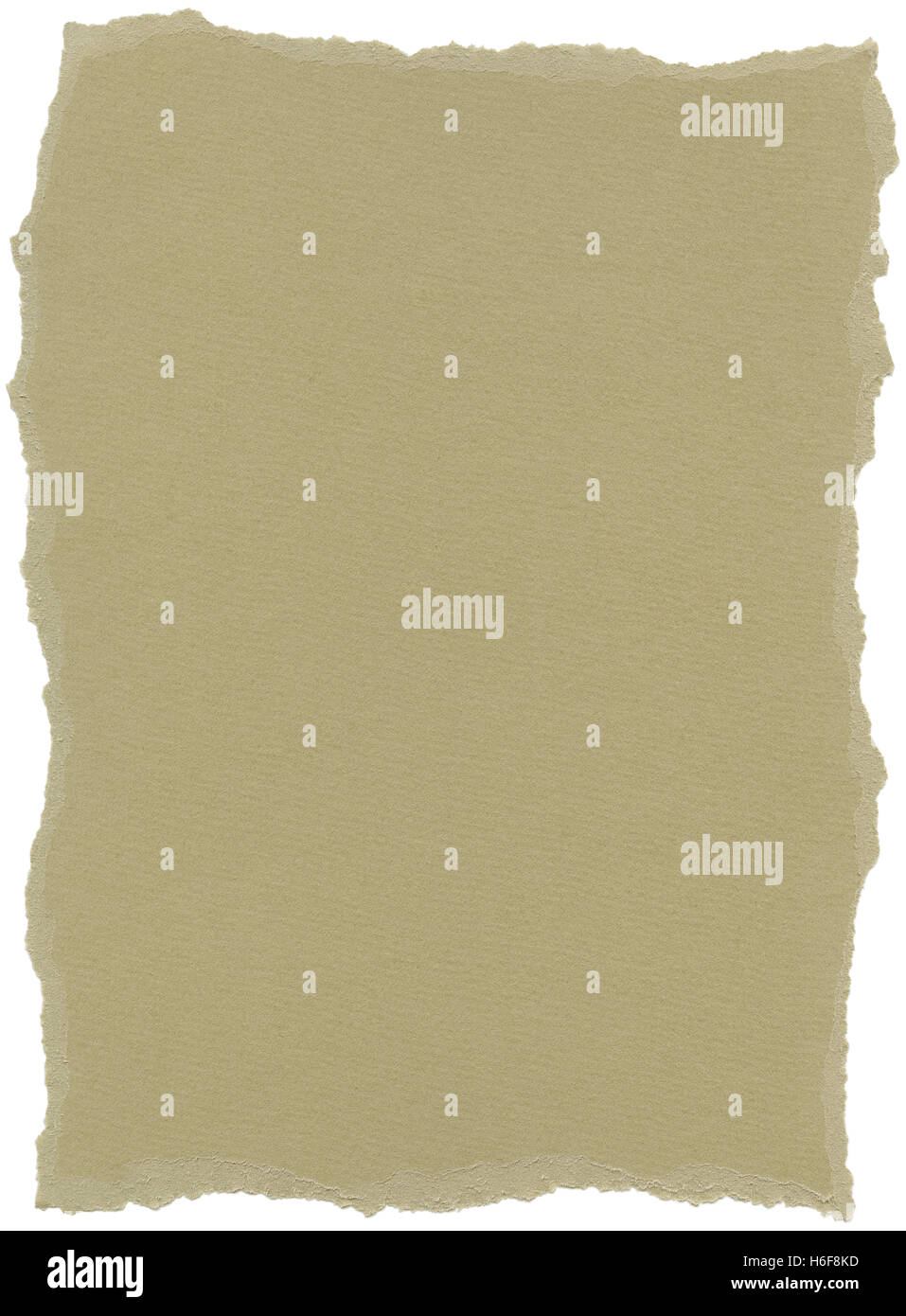 Texture of sand brown fiber paper with torn edges. Isolated on white ...
