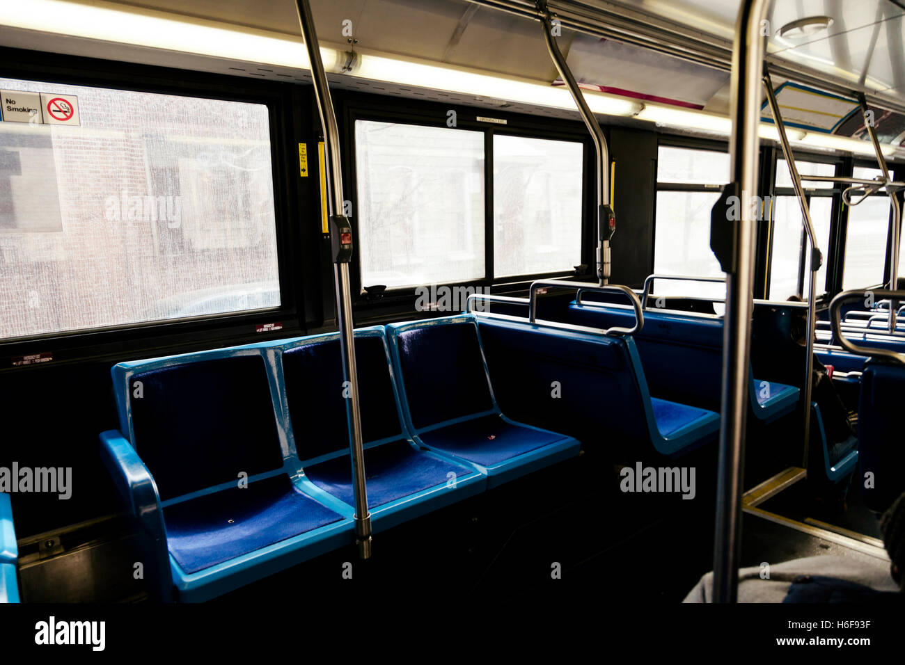 Empty seats in a city bus Stock Photo - Alamy