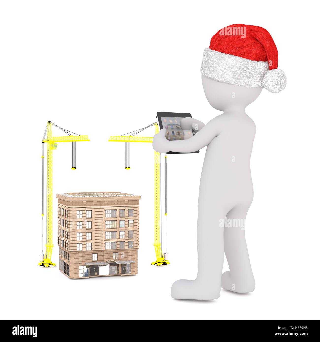 Santa claus on crane santa hi-res stock photography and images - Alamy