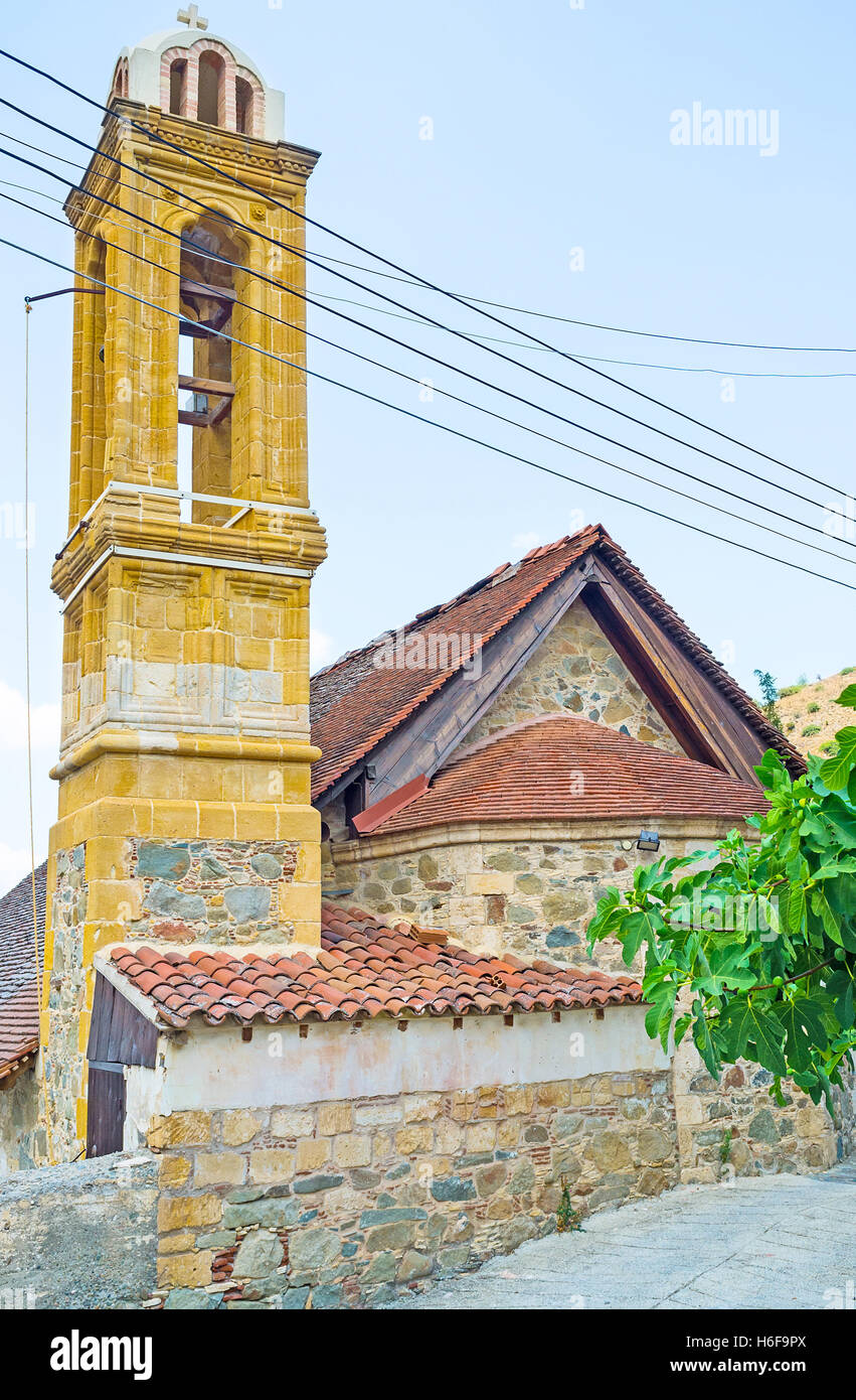 The slender bell tower of St George Church was built of the bright ...