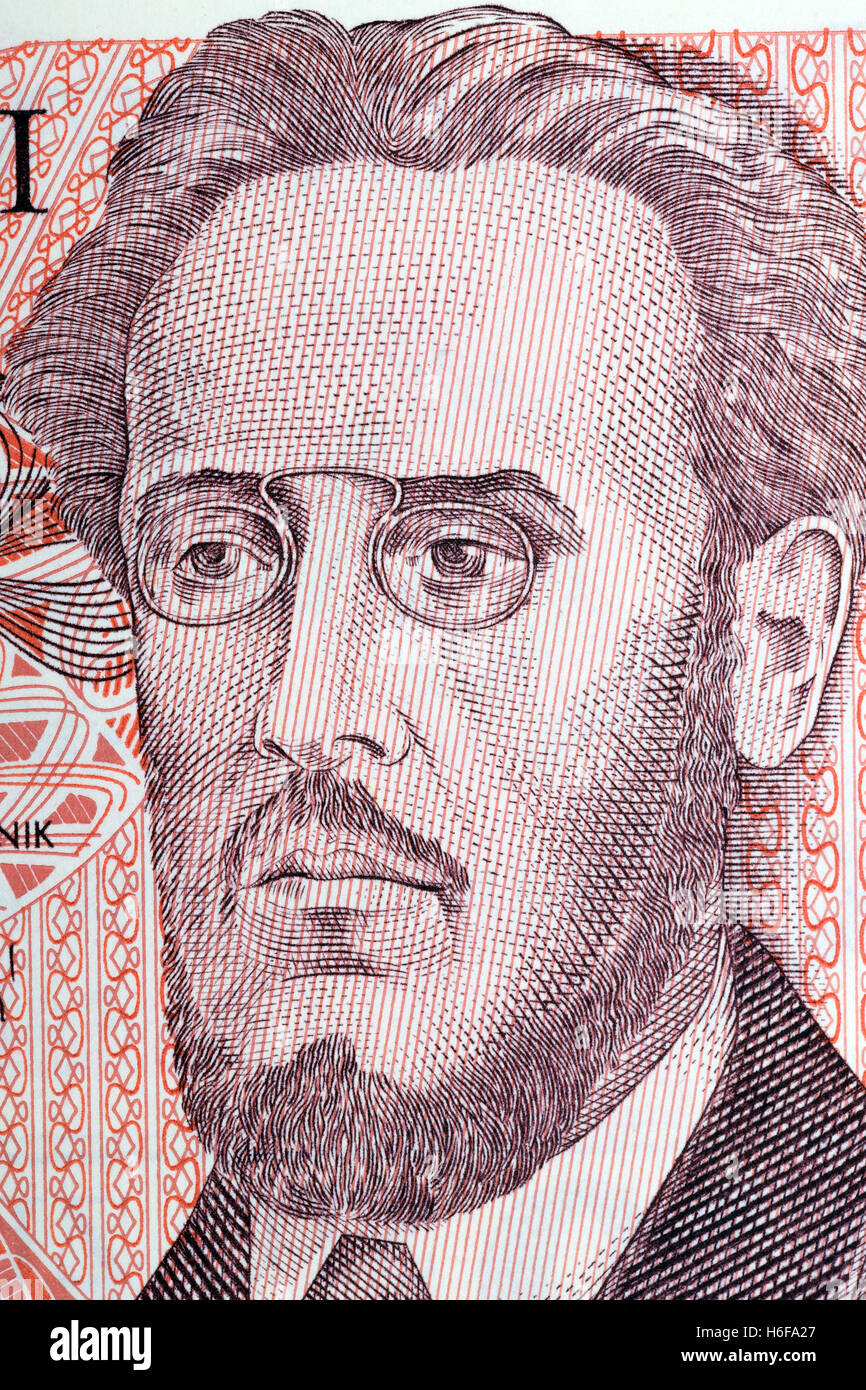 Ludwik Warynski portrait from Polish old hundred zloty Stock Photo - Alamy