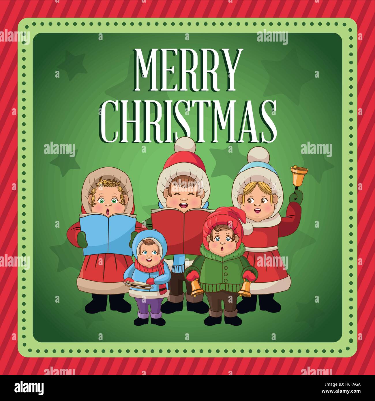 Singing cartoon of Christmas carol design Stock Vector Image & Art - Alamy