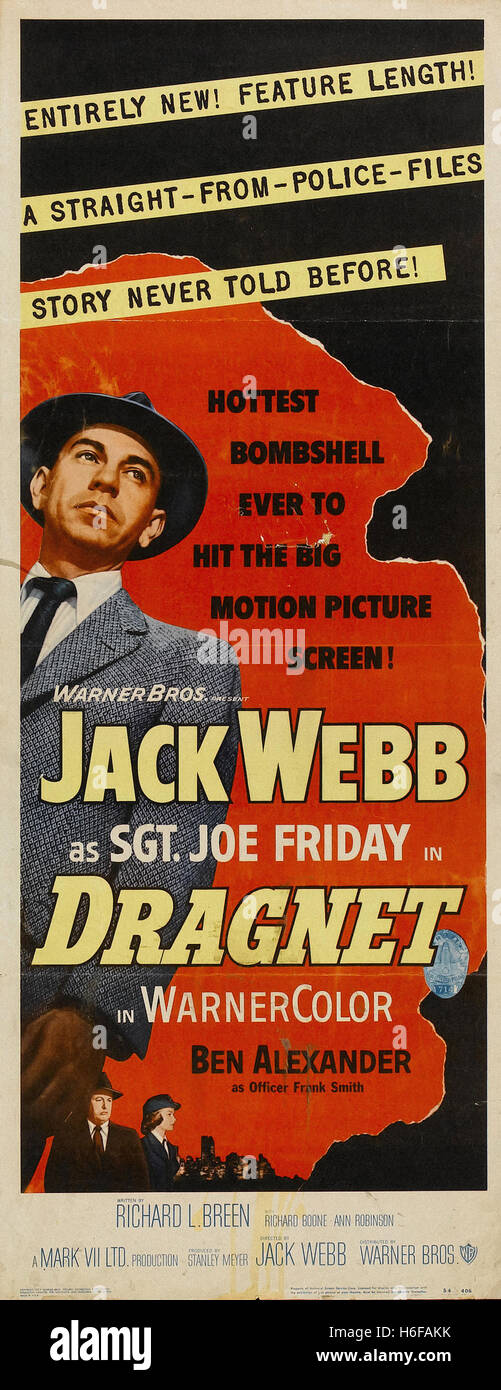 Dragnet (1954) - Movie Poster Stock Photo - Alamy