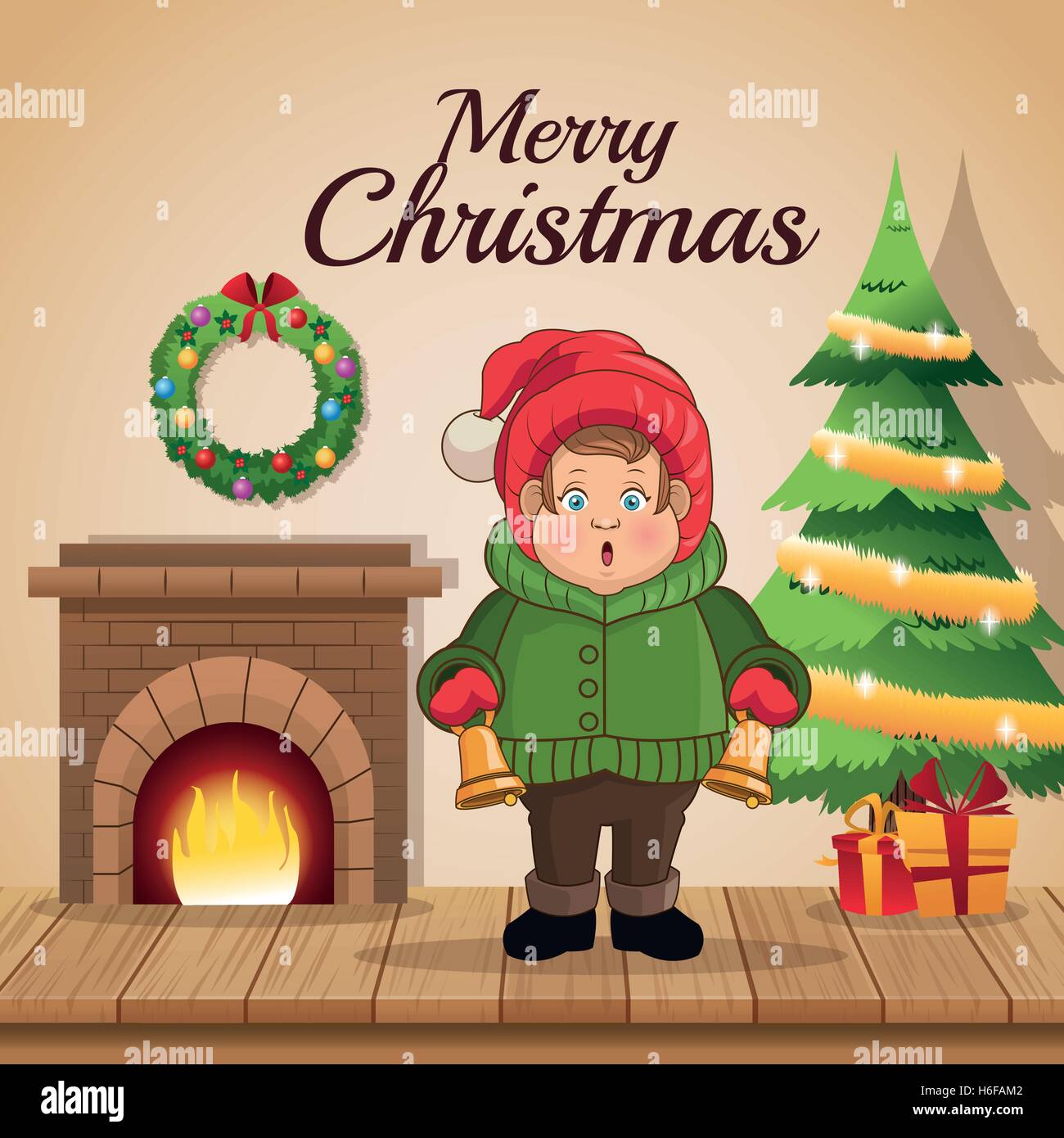 Singing cartoon of Christmas carol design Stock Vector Image & Art - Alamy