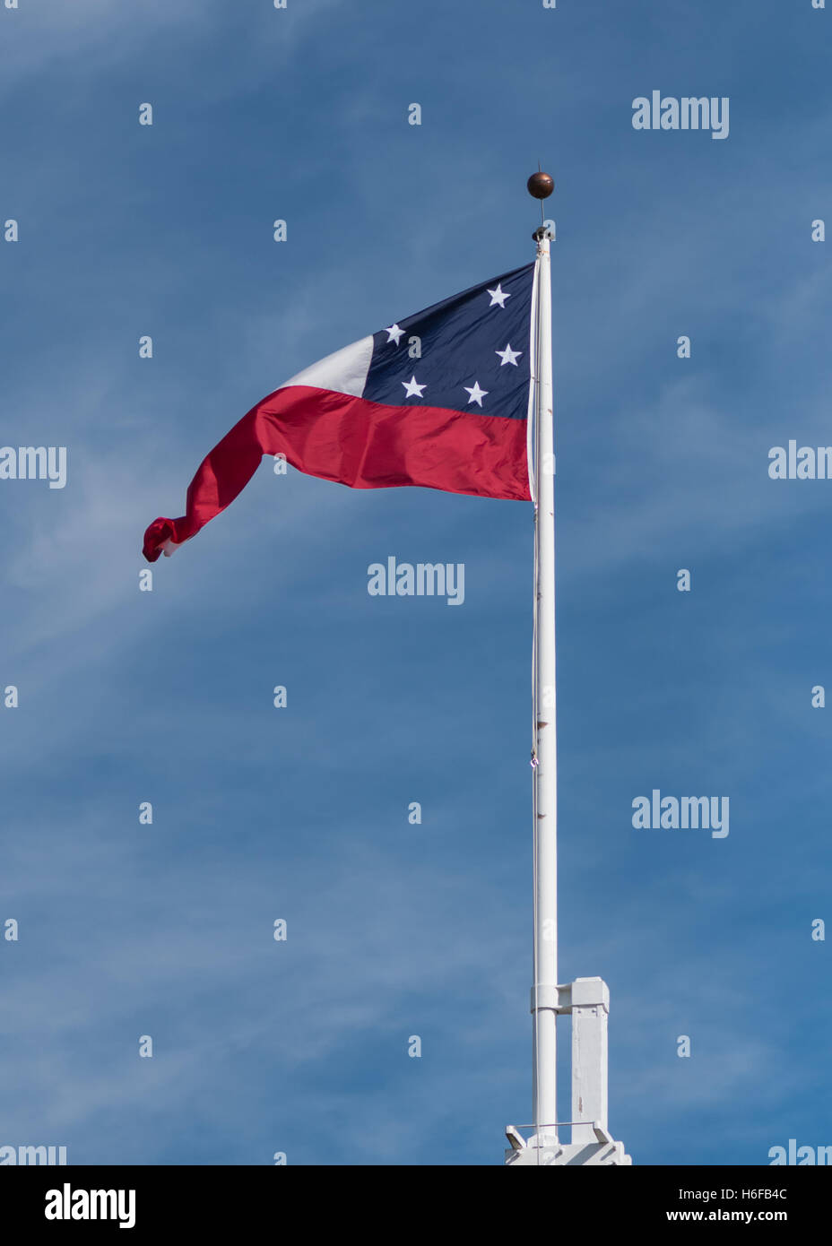 National Flag of the Confederate States waving in the wind Stock Photo ...