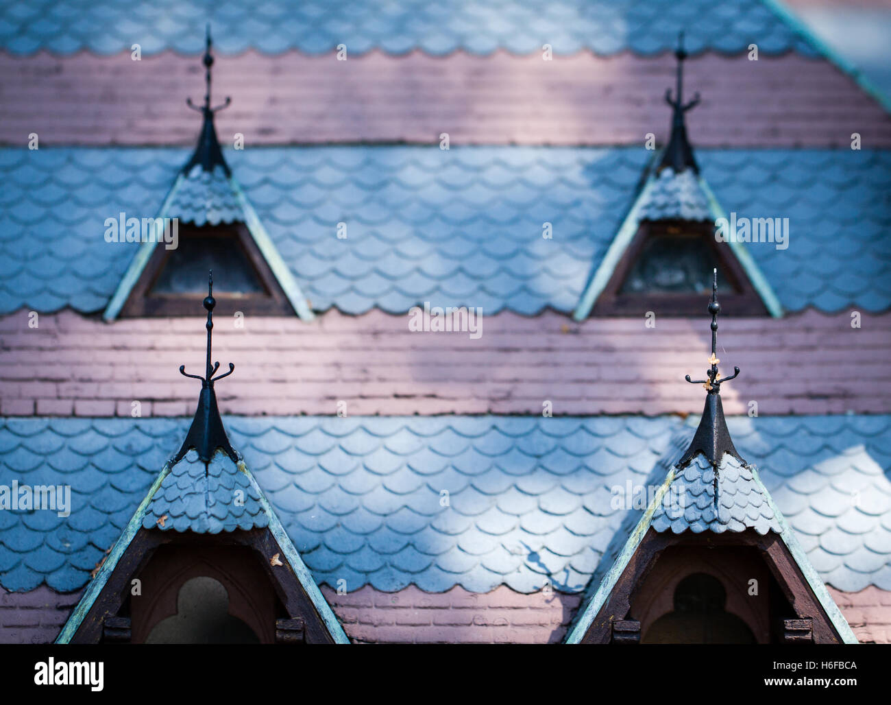 Castle roof in model Stock Photo - Alamy