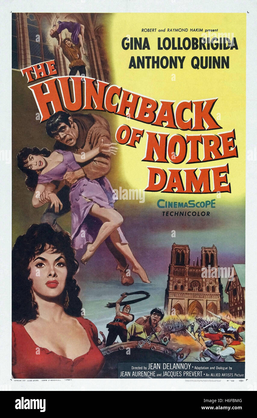 The Hunchback of Notre Dame,(1957) - Movie Poster Stock Photo - Alamy