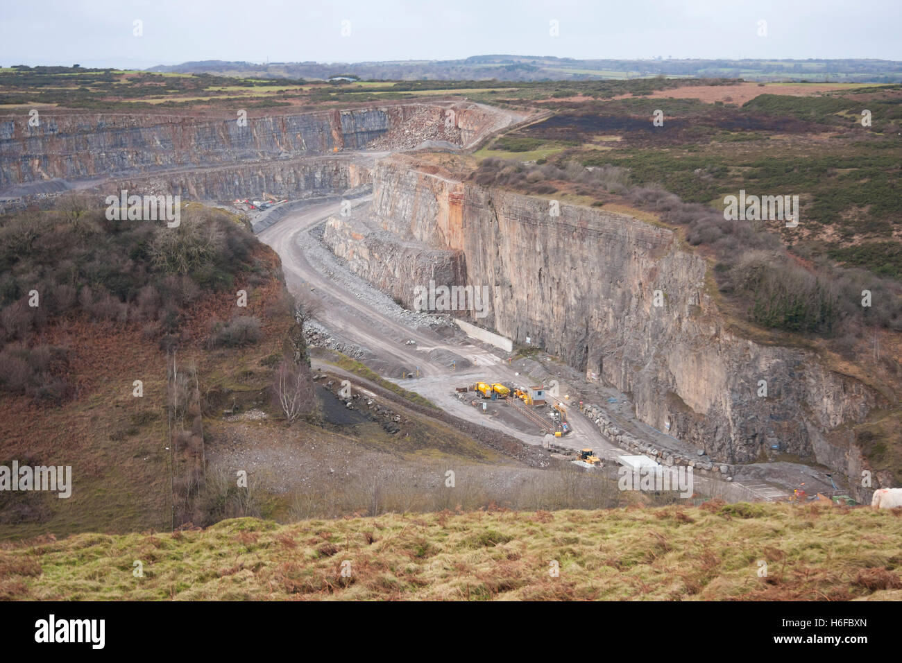 stone quarry in heathland setting Stock Photo - Alamy